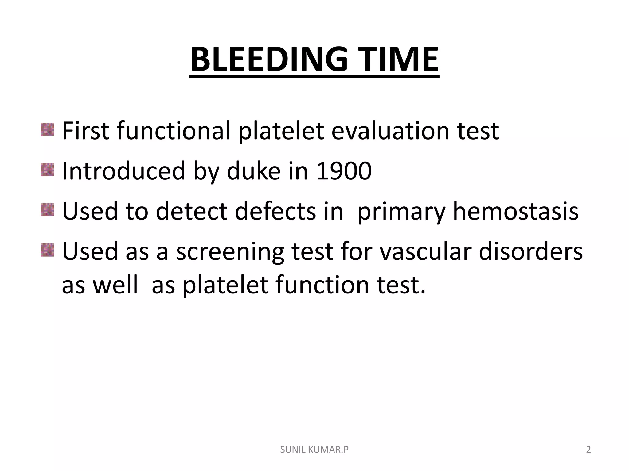 Bleeding time and clotting time | PPTX