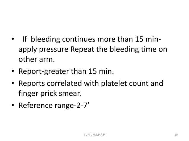 Bleeding time and clotting time | PPTX