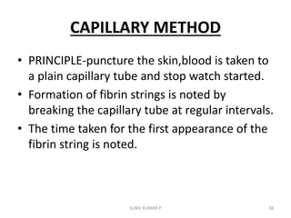 Bleeding time and clotting time | PPTX