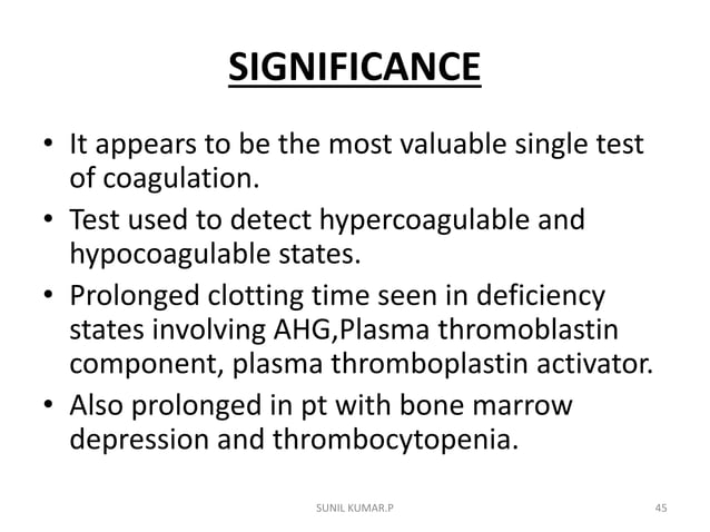 Bleeding time and clotting time | PPTX