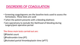 Bleeding vs coagulation disorders | PPTX