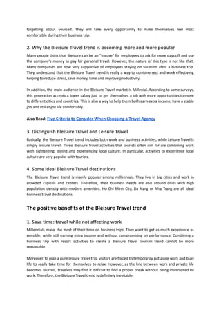 Bleisure Travel Trend – Vacation for busy people | PDF