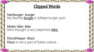 Blended and clipped words | PPTX