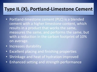 Blended cement – advantages, types and applications | PPTX