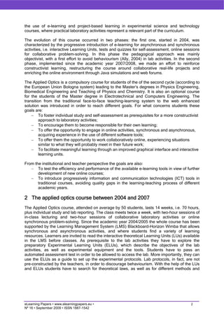 Blended-learning in Science and Technology. A Collaborative Project-Based Course in Experimental ...