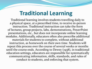 Blended learning - Online Learning and Traditional Learning | PPTX ...