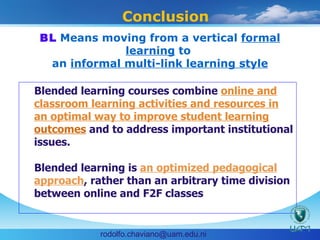 Blended Learning A Multi Link Learning Approach 2009 | PPT