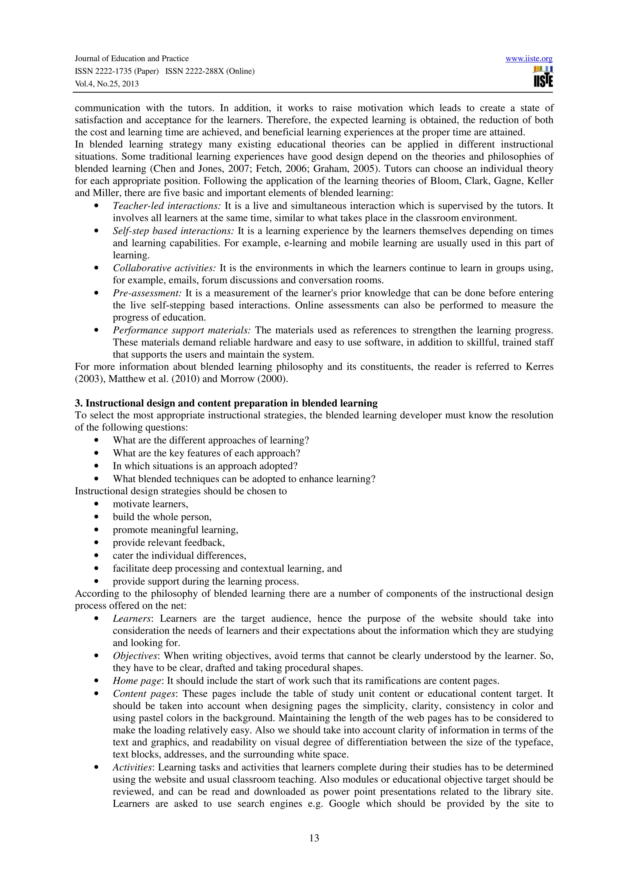 Blended learning environments the effectiveness in developing concepts and thinking skills | PDF