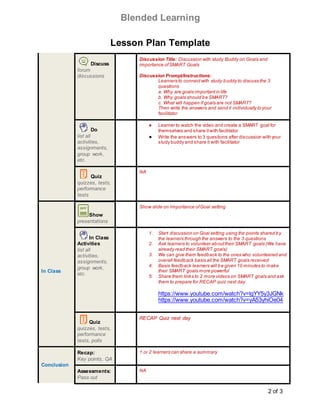 Blended learning lesson plan template 1 | DOCX