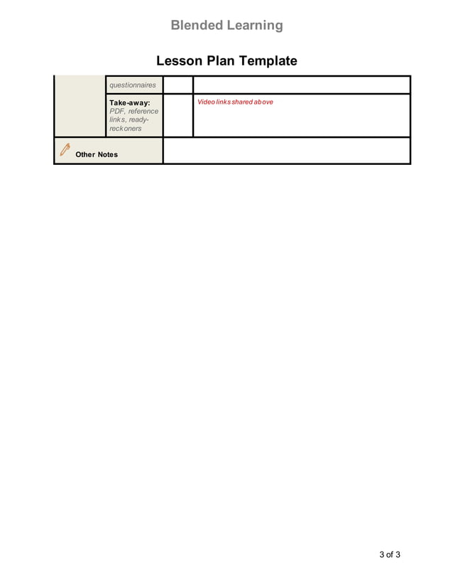 Blended learning lesson plan template 1 | DOCX