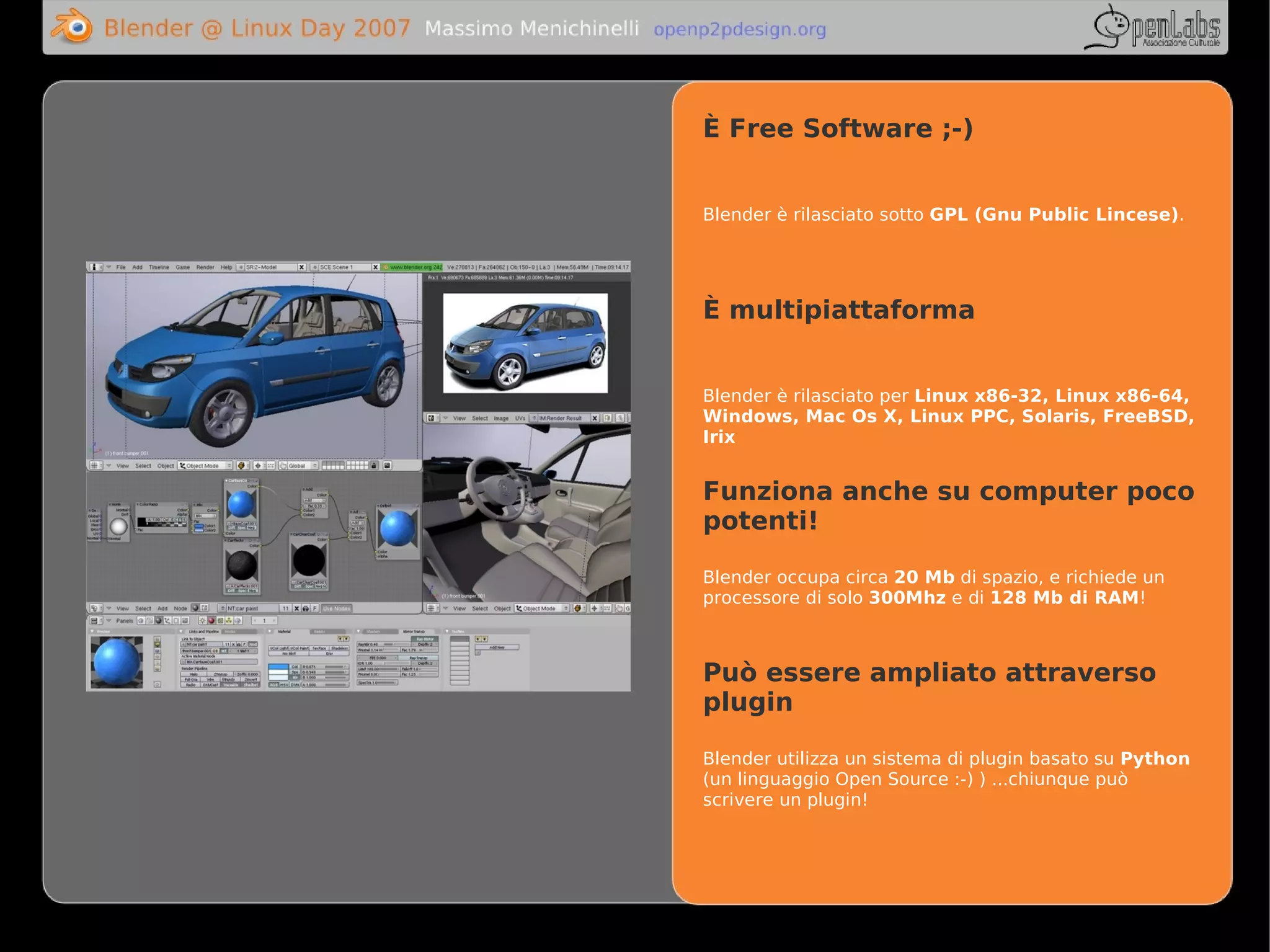 Blender presentation @ Linux Day 2007 | PDF