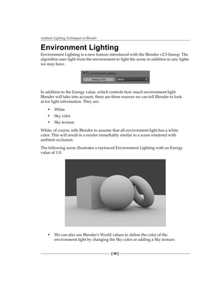 Blender 2.5 lighting and rendering | PDF