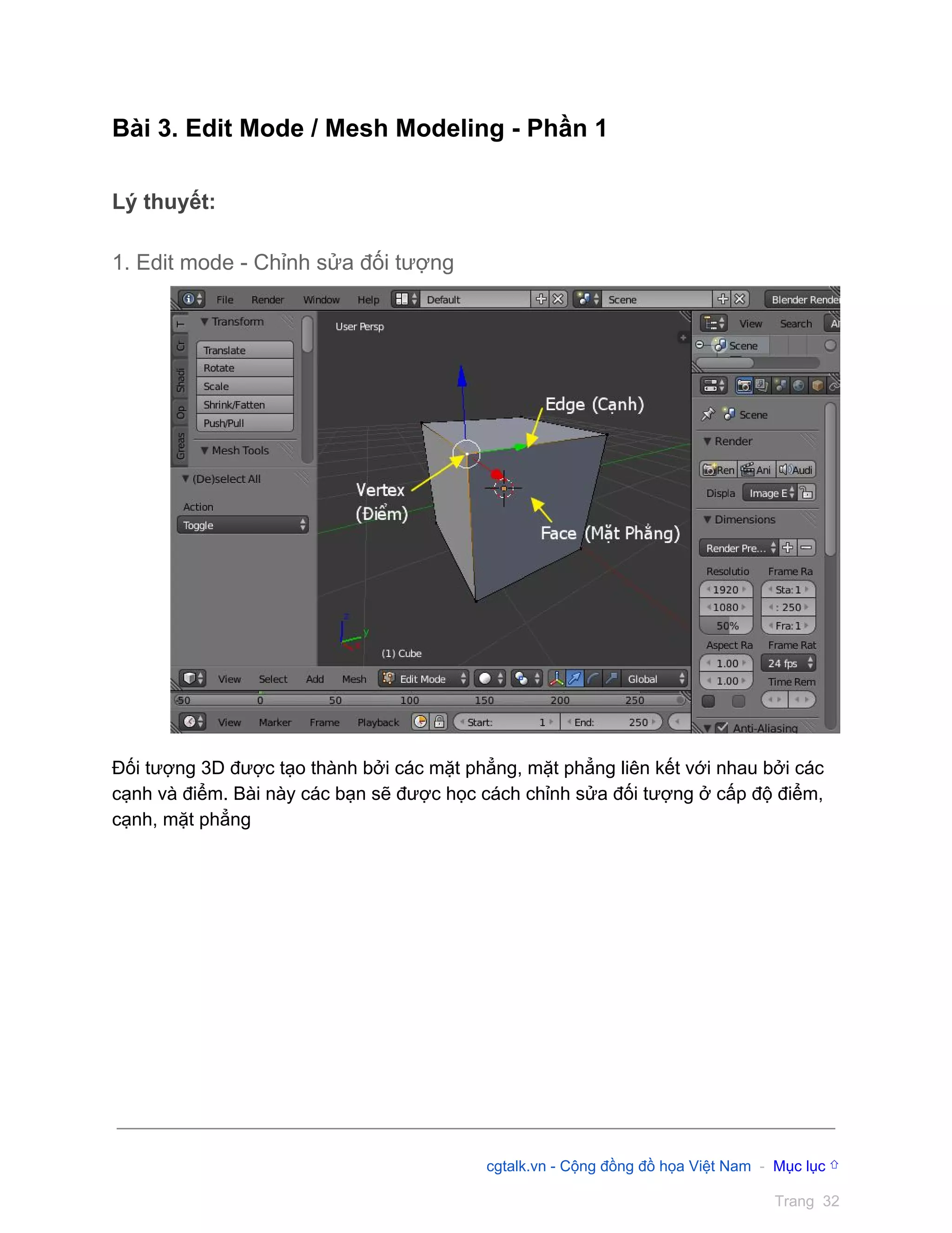 Giáo Trình 】Tài Liệu Nhập Môn Blender | PDF