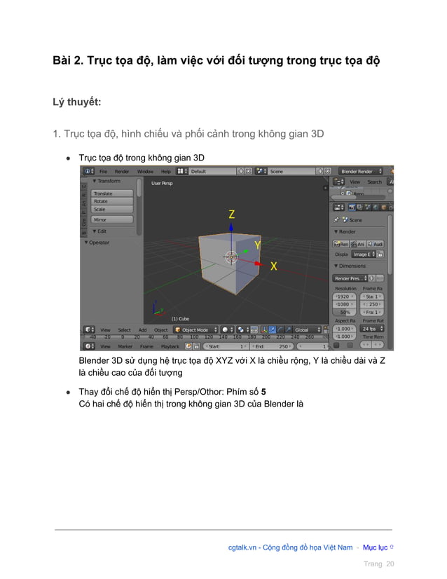 Giáo Trình 】Tài Liệu Nhập Môn Blender | PDF