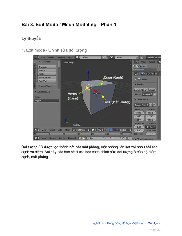Giáo Trình 】Tài Liệu Nhập Môn Blender | PDF