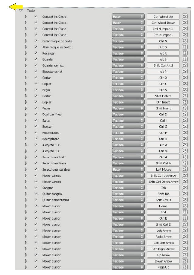Blender shortkeys, atajos de teclado