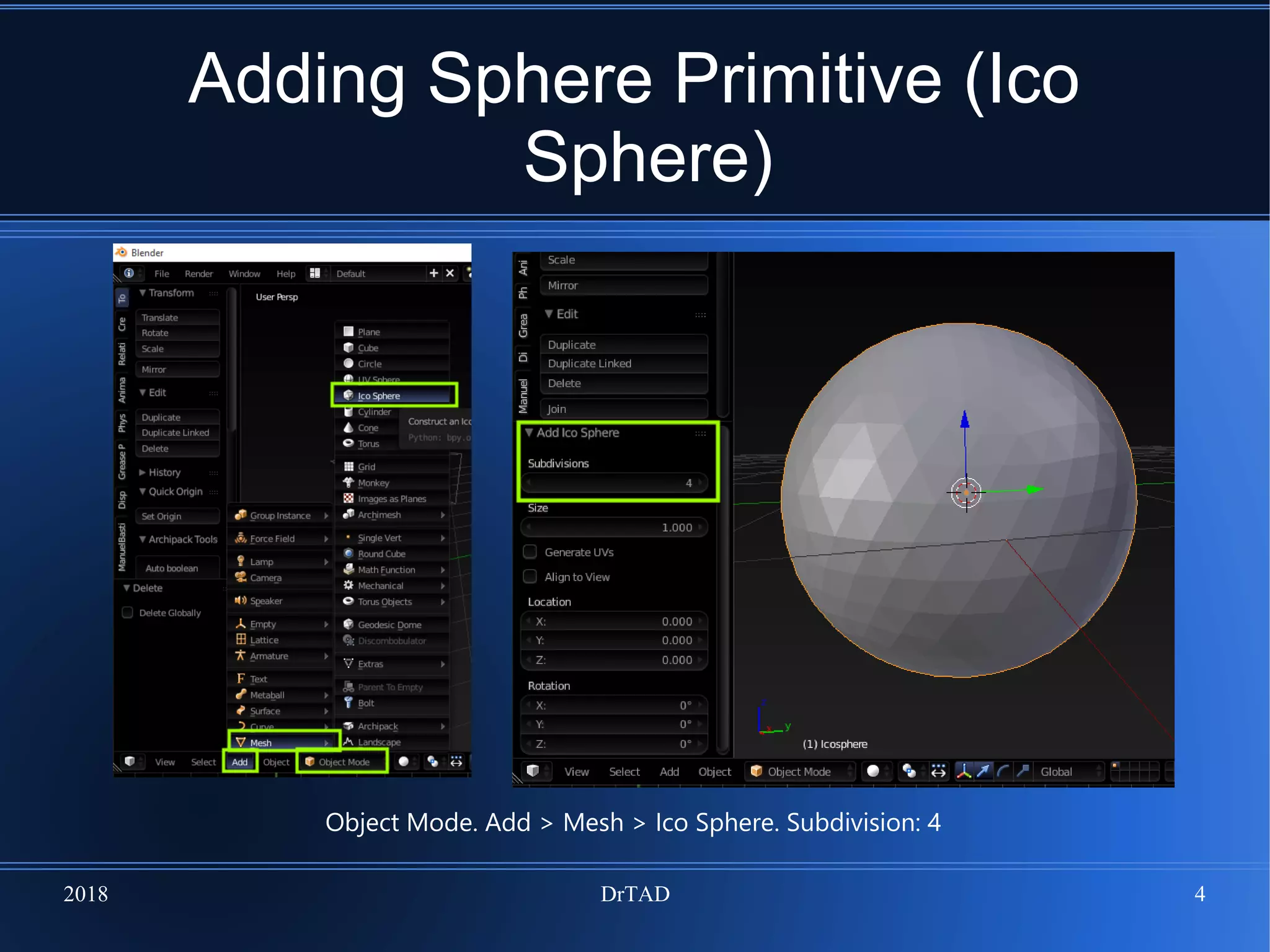 Drtad Blender Software Example 4a Modeling Based On Spherical Primitives 3d Golf Ball