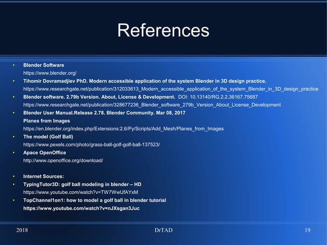 Drtad Blender Software Example 4a Modeling Based On Spherical Primitives 3d Golf Ball