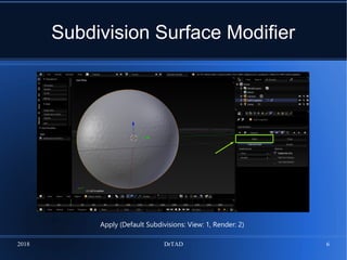 DrTAD Blender software. Example 4a. Modeling based on spherical primitives (3D Golf ball ...