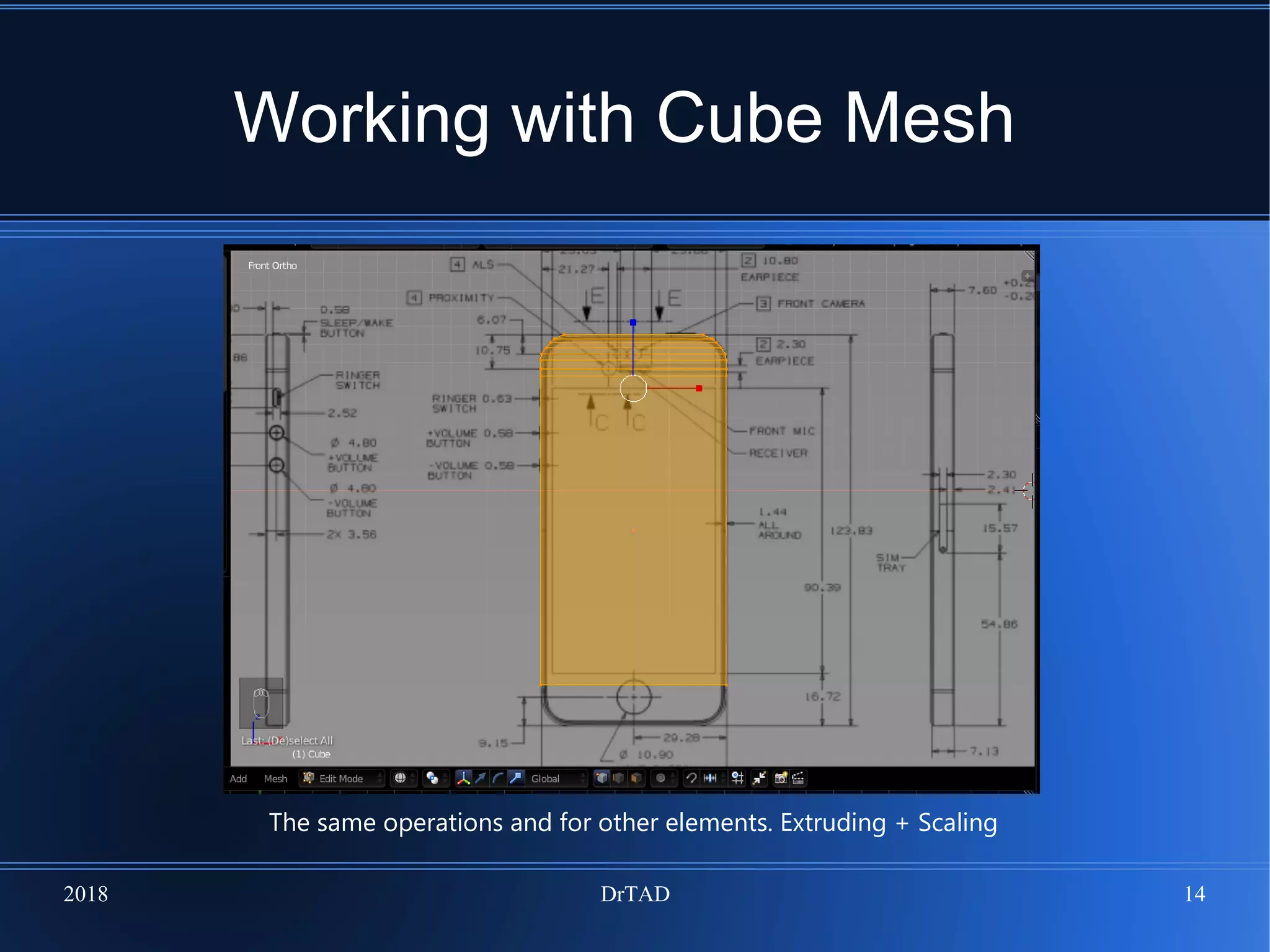 Drtad Blender Software Example 5 Modeling Based On Schematics Drawings Apple Iphone 5