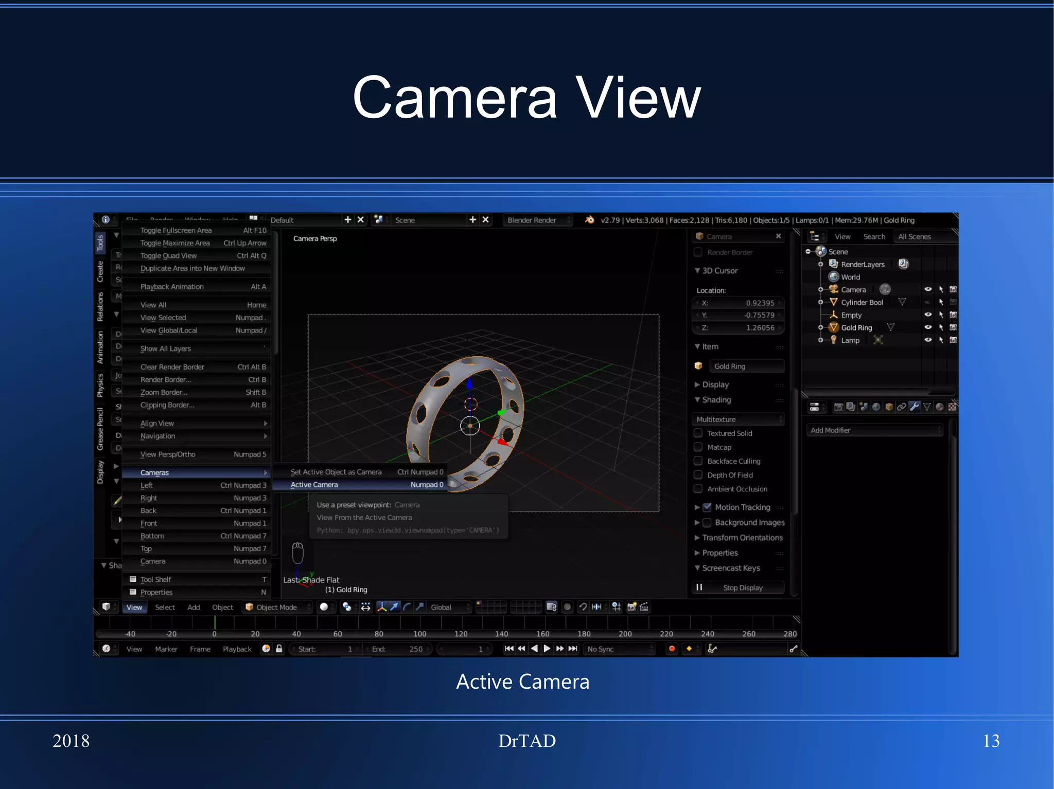 Drtad Blender Software Example 6b 3d Modeling Of Gold Ring Boolean Array Circular Modifier