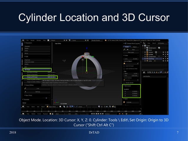Drtad Blender Software Example 6b 3d Modeling Of Gold Ring Boolean Array Circular Modifier