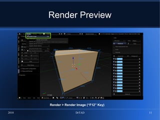 DrTAD Blender software. Example 10. Technical Documentation with MeasureIt. Dimensions ...