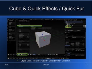DrTAD Blender software. Particles. Quick Effects – Fur | PPT