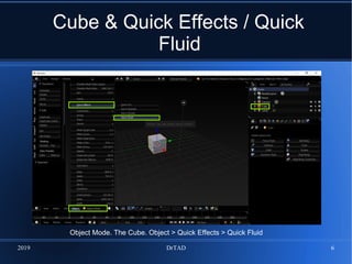 DrTAD Blender software. Physics. Quick Effects – Fluid | PPT