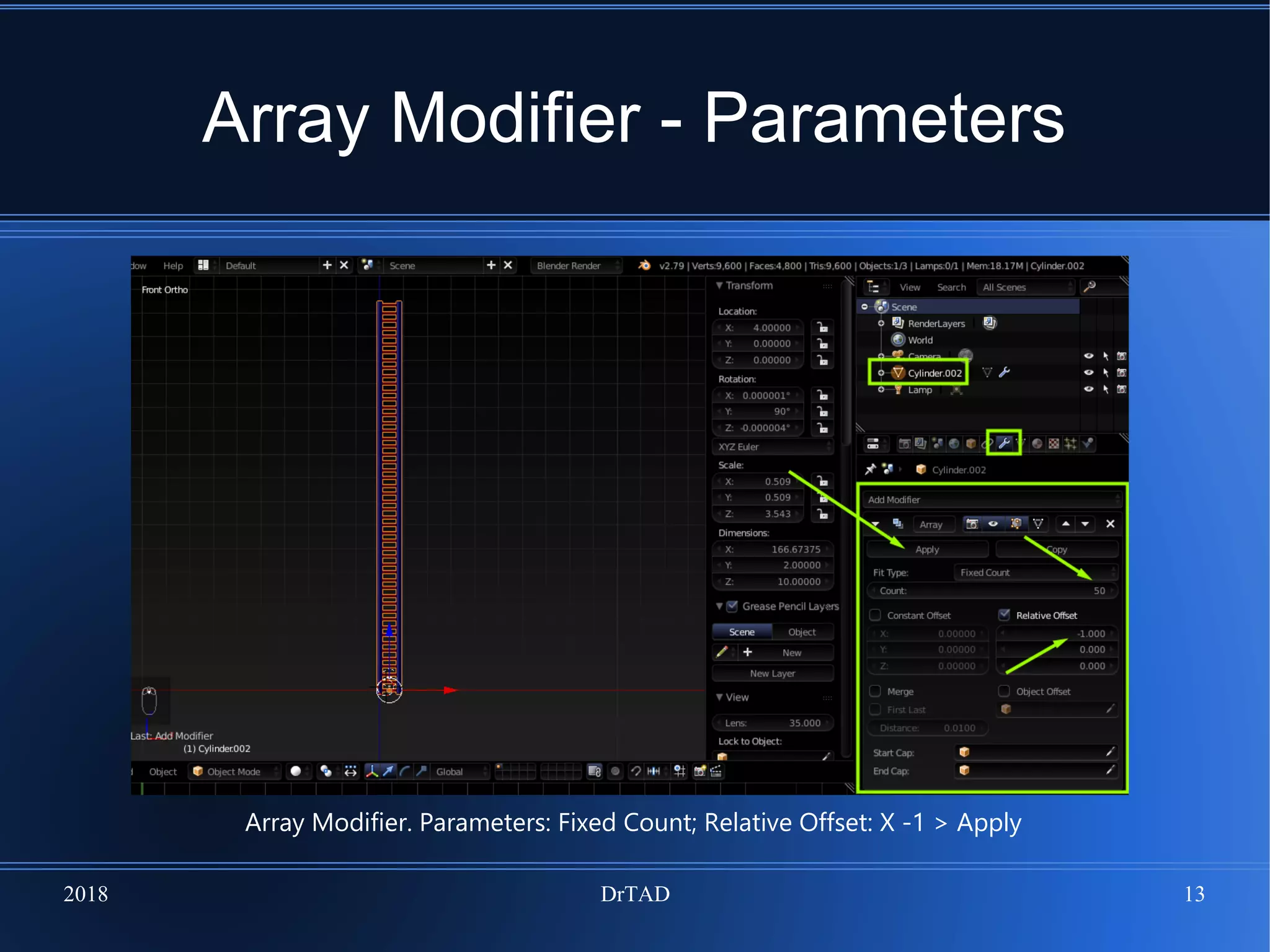 Drtad Blender Software Example 6а 3d Modeling Of Human Dna Array And Simple Deform Modifiers