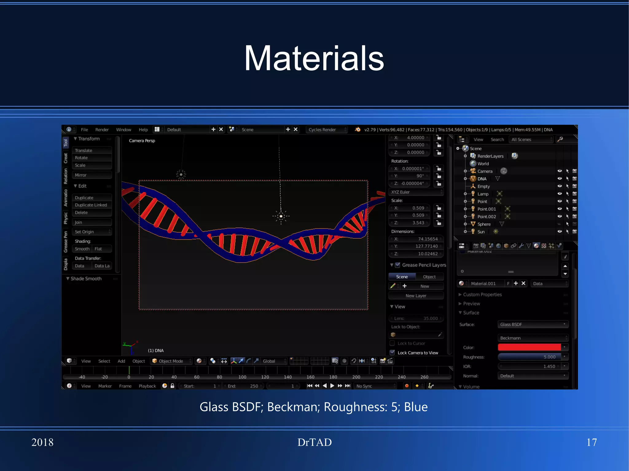 Drtad Blender Software Example 6а 3d Modeling Of Human Dna Array And Simple Deform Modifiers