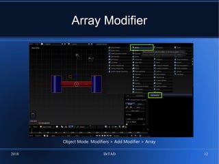 DrTAD Blender software. Example 6а. 3D Modeling of Human DNA. Array & Simple Deform Modifiers ...