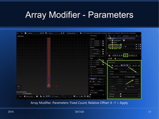 DrTAD Blender software. Example 6а. 3D Modeling of Human DNA. Array & Simple Deform Modifiers ...