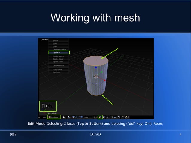 DrTAD Blender software. Example 6а. 3D Modeling of Human DNA. Array & Simple Deform Modifiers ...