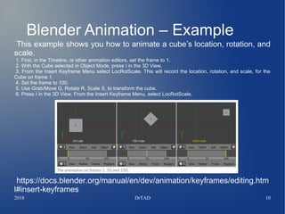 DrTAD Blender Tutorial Animation Basics - Keys - Movement | PPT