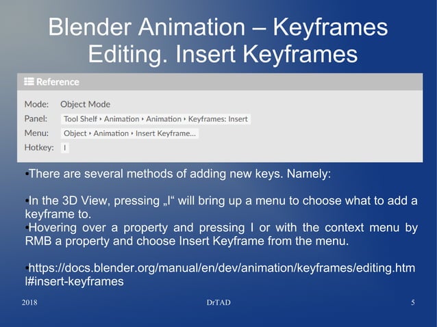 Drtad Blender Tutorial Animation Basics Keys Movement Ppt