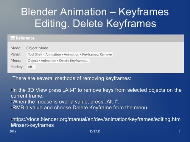 Drtad Blender Tutorial Animation Basics Keys Movement Ppt