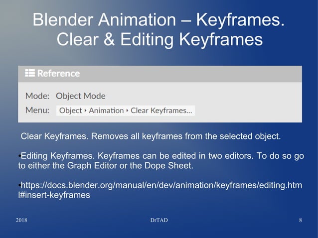 Drtad Blender Tutorial Animation Basics Keys Movement Ppt
