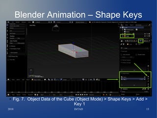 DrTAD Blender Tutorial Animation Basics - Transforming 3D geometry with shape keys | PPT