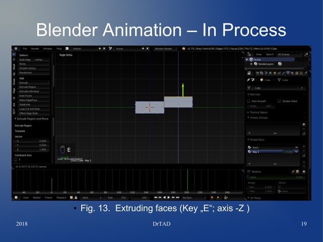 Drtad Blender Tutorial Animation Basics Transforming 3d Geometry With Shape Keys Ppt