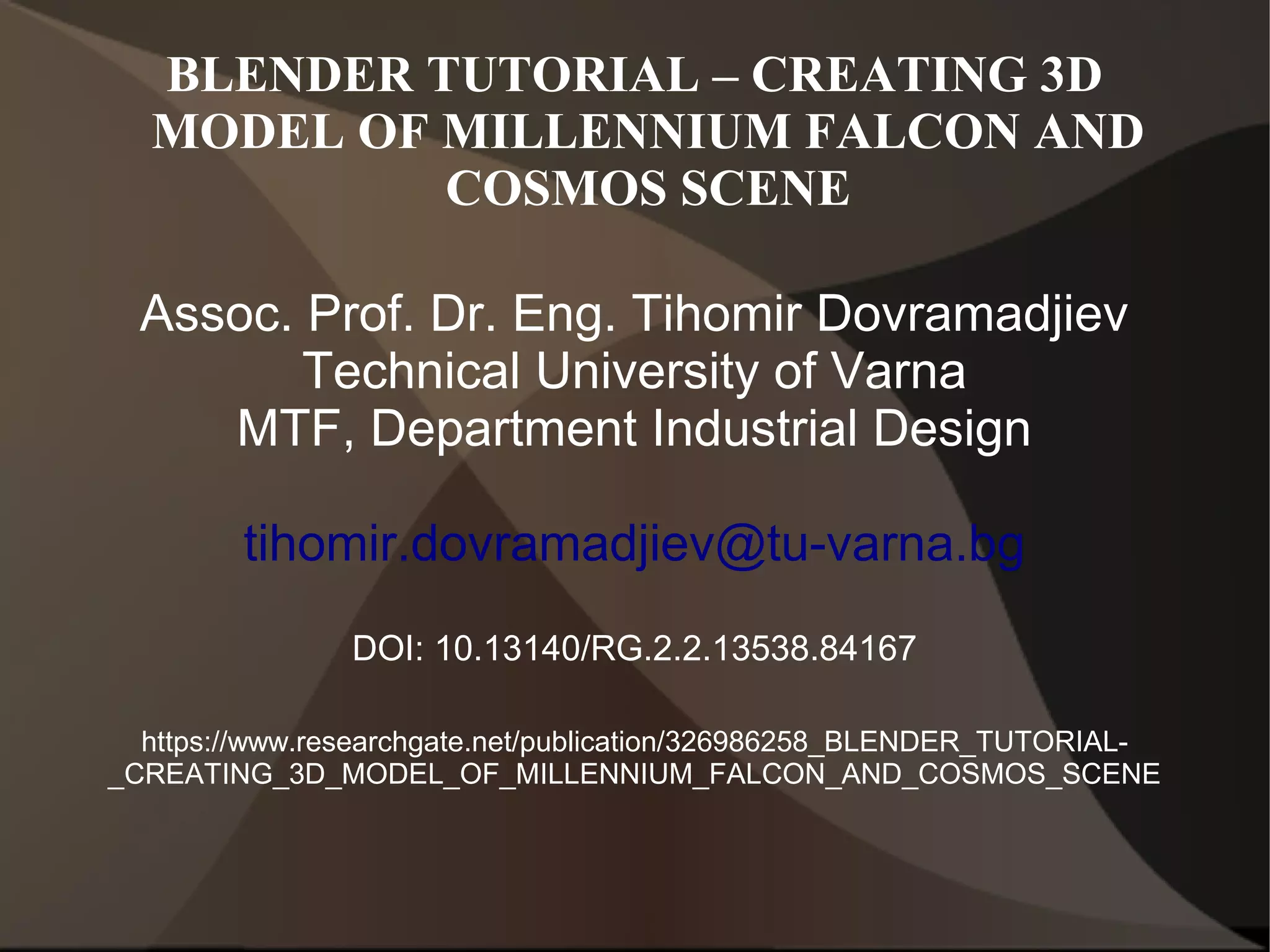 Blender Tutorial - Creating 3D Model Of Millennium Falcon And Cosmos ...