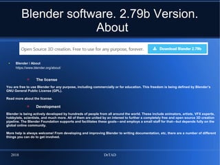 DrTAD Blende software. 2.79b Version. About License & Development | PPT
