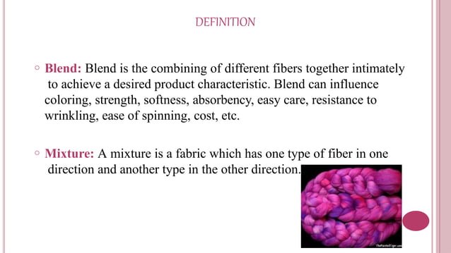 Blendingandmixing in textile application | PPTX