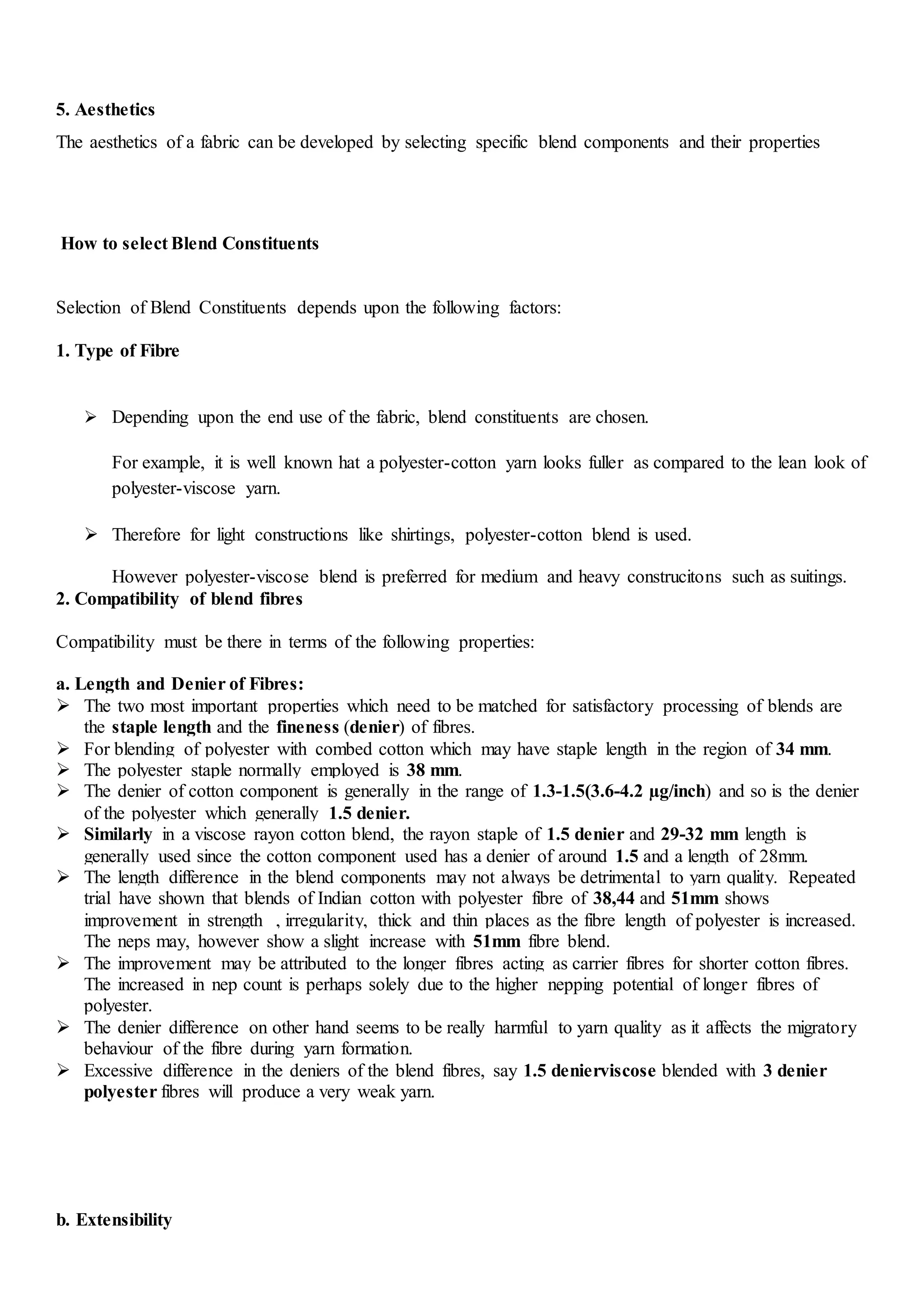 Blending of textile fibre (tcp) | DOCX
