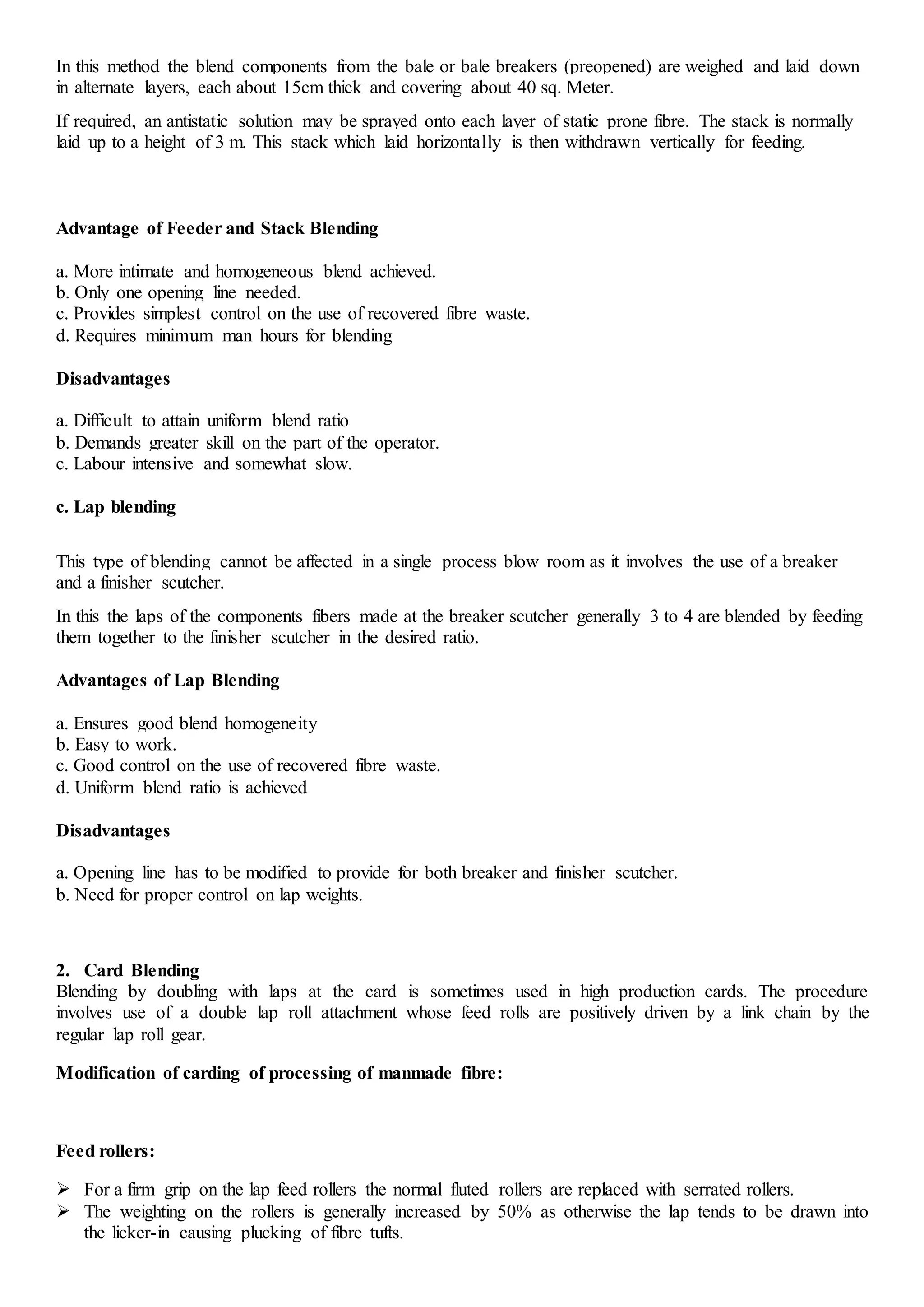 Blending of textile fibre (tcp) | DOCX