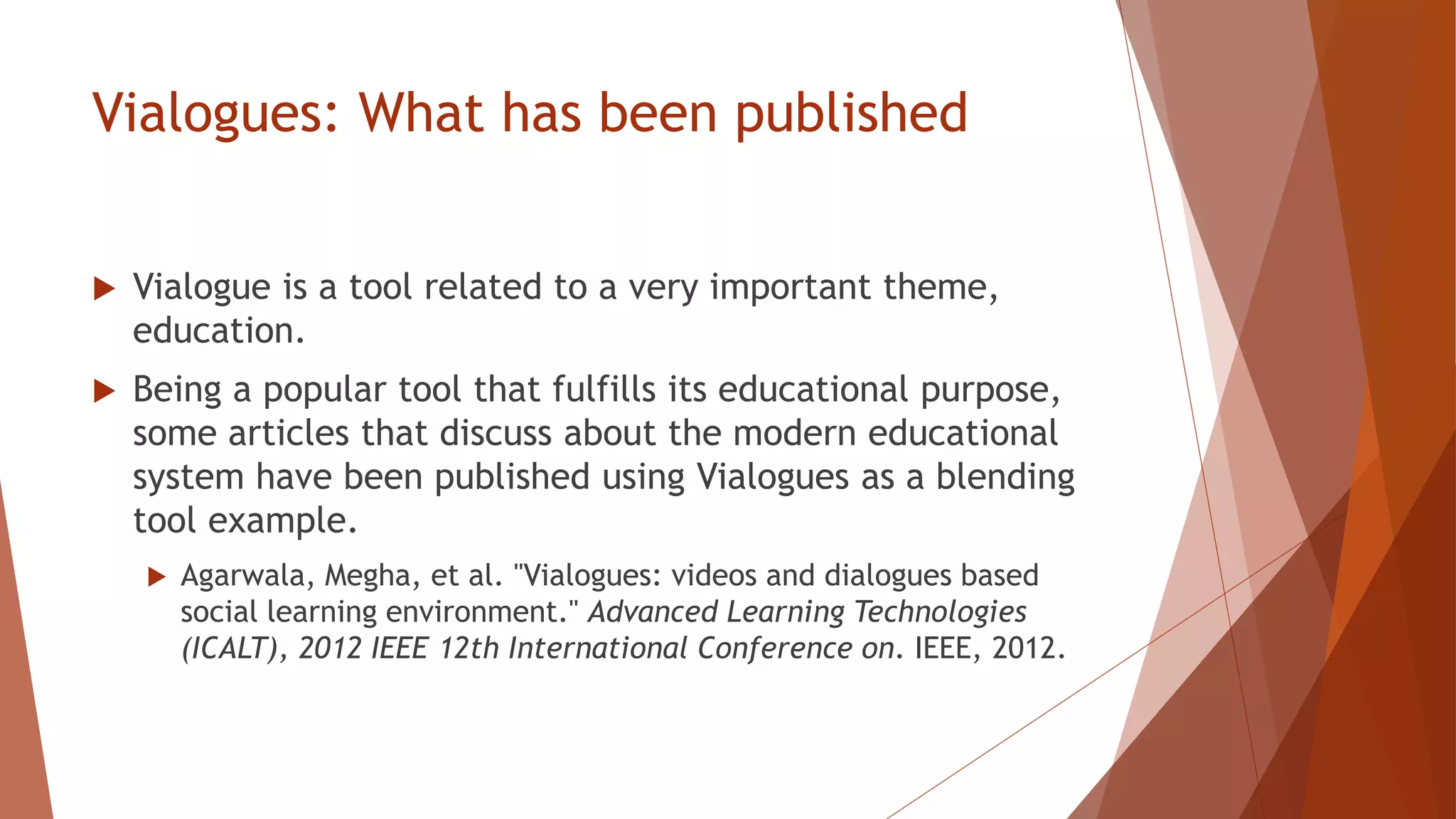 Blending learning tool - Vialogues | PDF