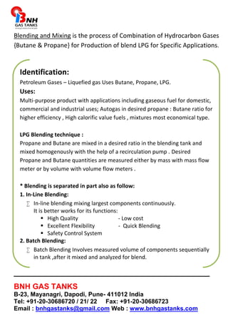 Blending or Mixing of Butane and Propane to Make LPG GAS | PDF