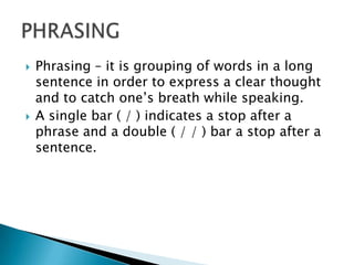 Blending, phrasing and intonation | PPTX