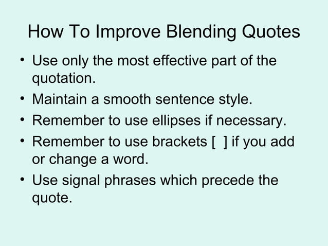 Blending quotations | PPT