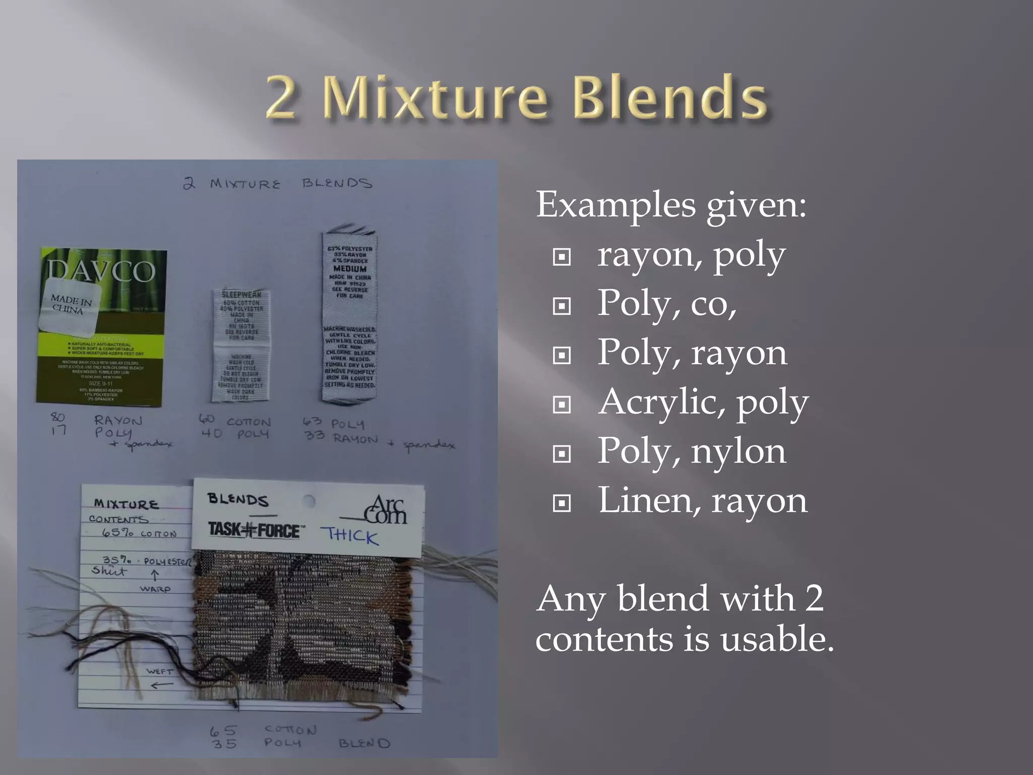 Textile Fabric Blends or content mixture durability | PDF